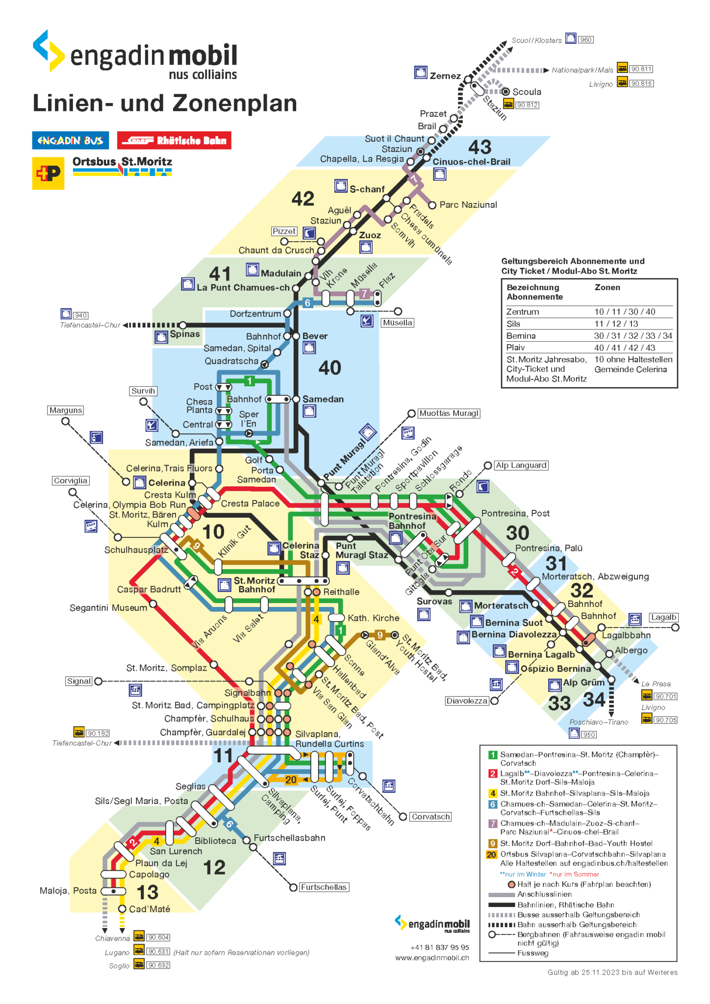 Linienplan – Engadin Bus
